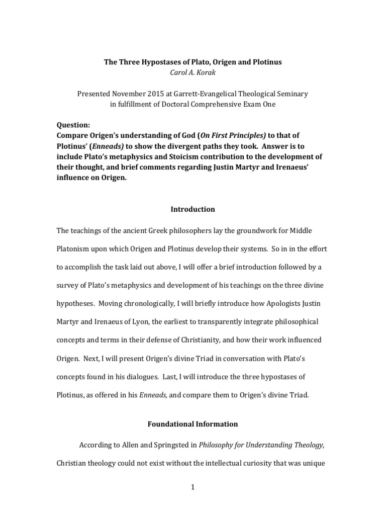 The Three Hypostases | Download Free PDF | Platonism | Nous