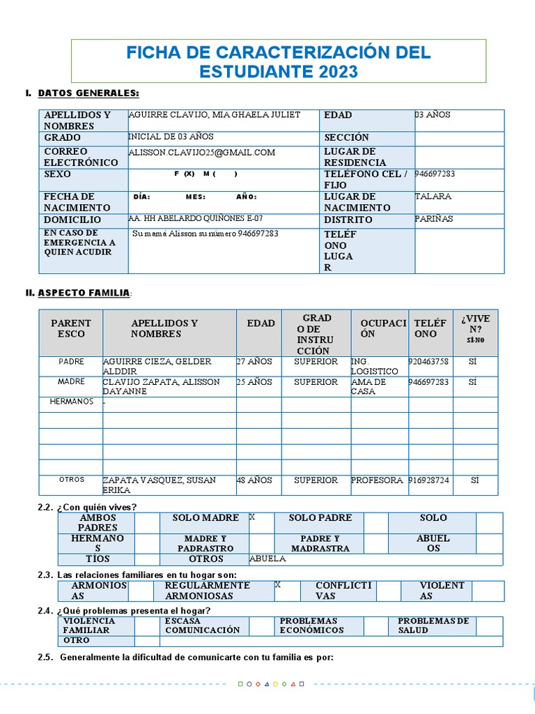 Ficha de Caracterizacion | PDF