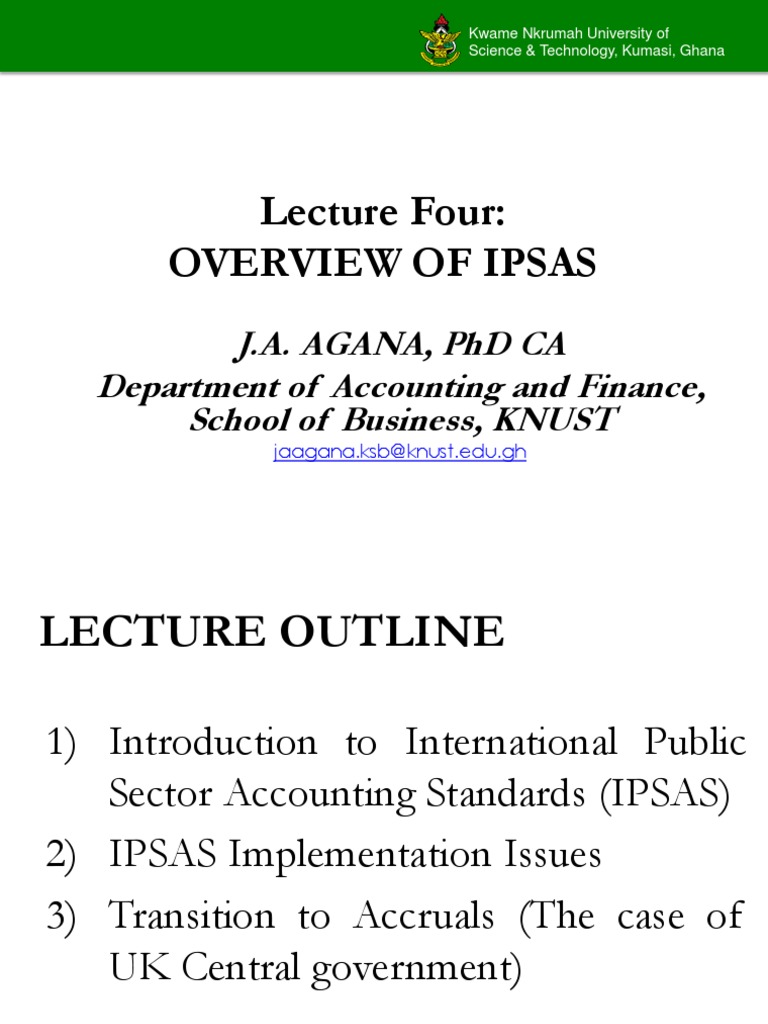 ACC 558 Lecture 4 An Overview of IPSAS | PDF | International Financial ...