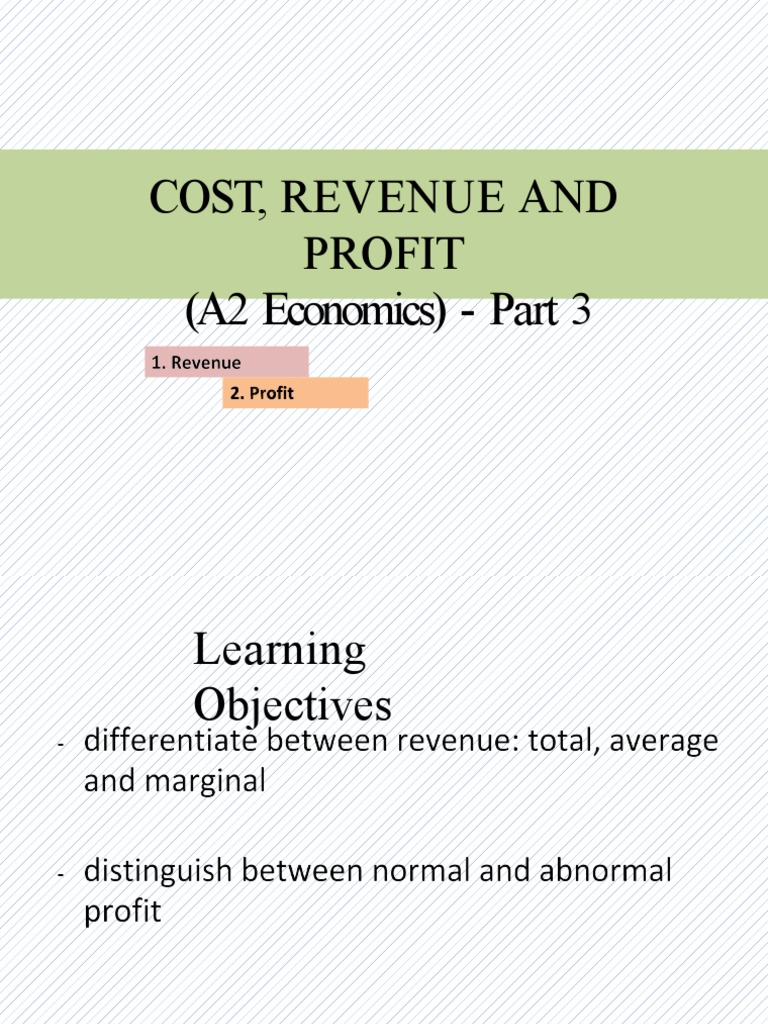 Cost, Revenue and Profit - Part 3 | PDF