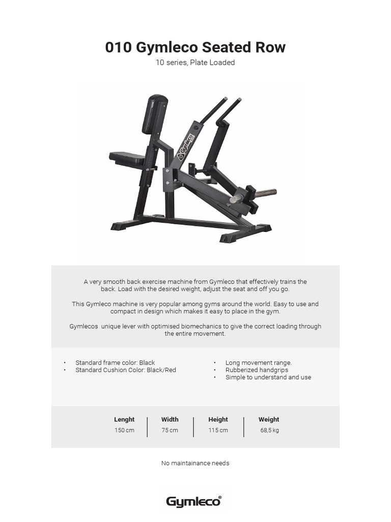010 Gymleco Seated Row | PDF