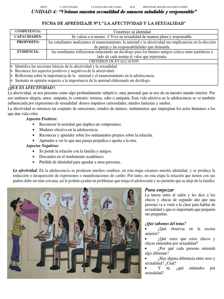ACT. 1 3° DPCC U4 | PDF | La sexualidad humana | Género