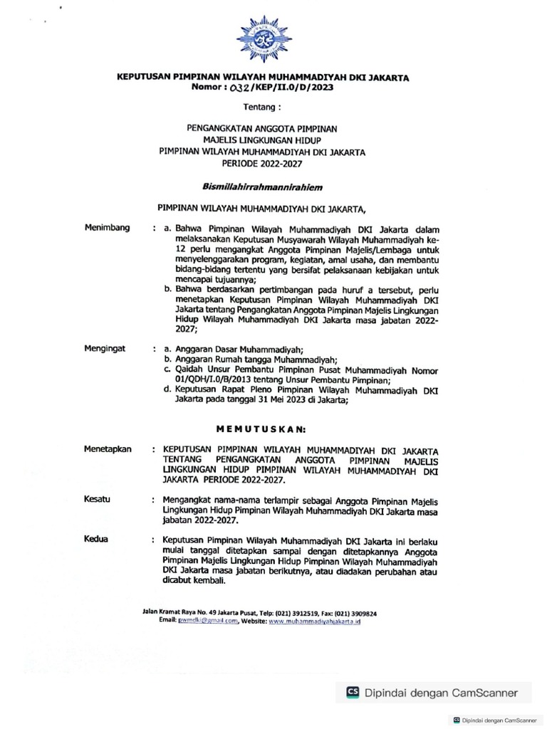 SK Majelis Lingkungan Hidup | PDF