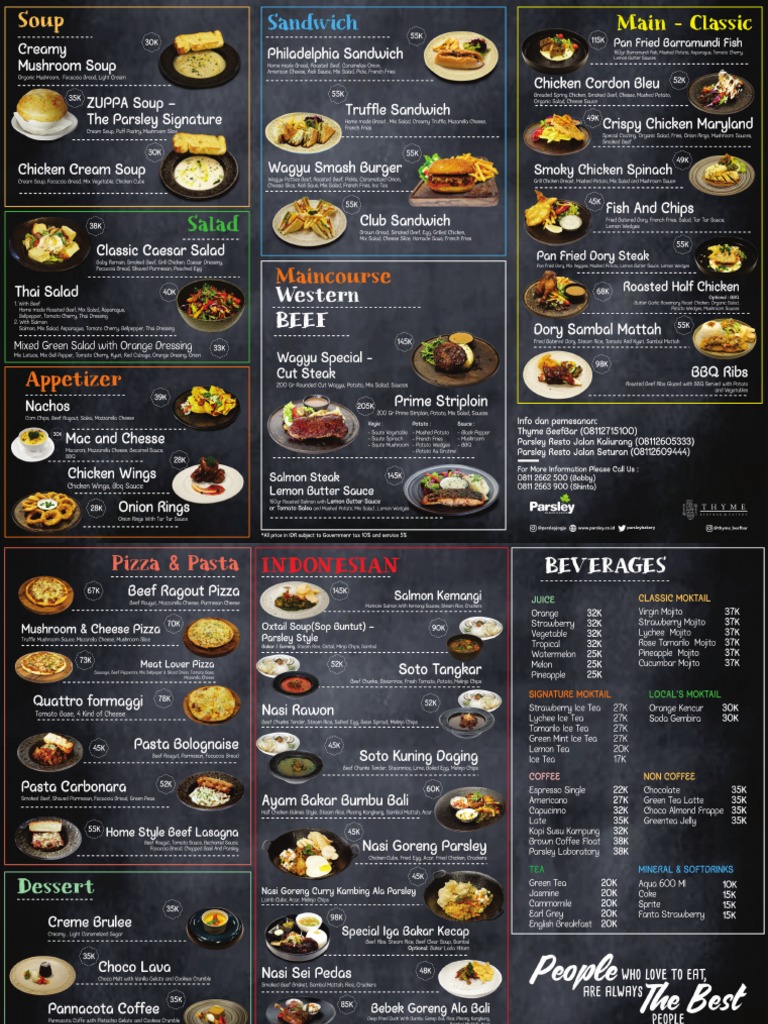 Parsley Resto Menu | PDF