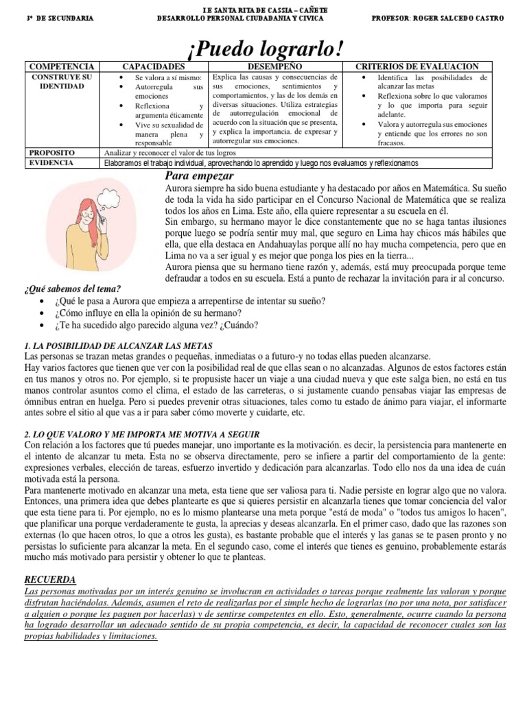 Puedo Lograrlo | PDF | Relaciones personales, crianza y desarrollo personal