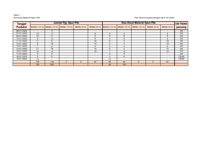 Monitoring Inspeksi Spun Pile | PDF