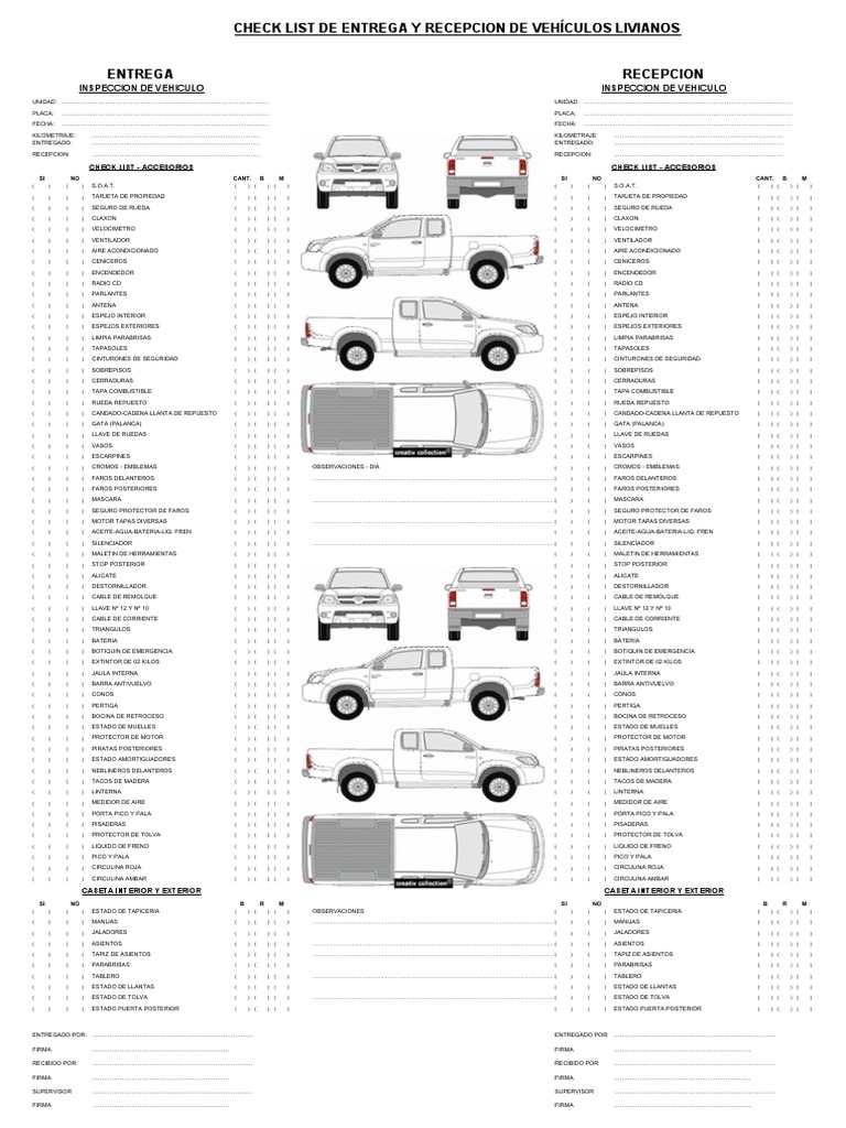 Check List de Unidad Vehicular | PDF | Industria automotriz | Bienes ...