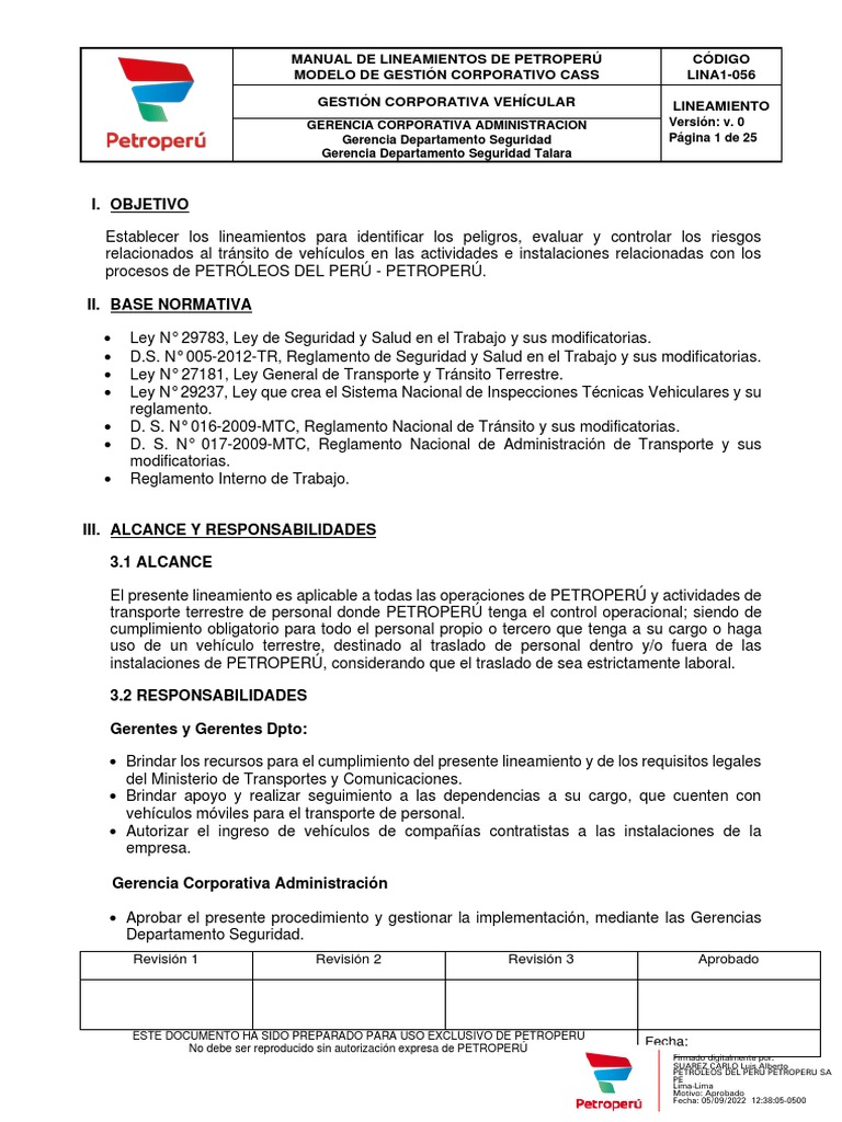 LINA1-056 v.0 Gestión Corporativa Vehicular | PDF | Licencia de ...