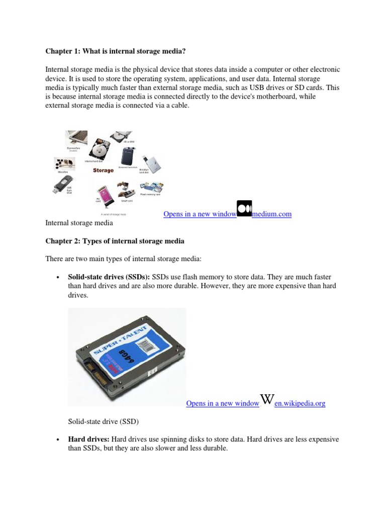 Internal Storage Media Guide | PDF | Solid State Drive | Hard Disk Drive
