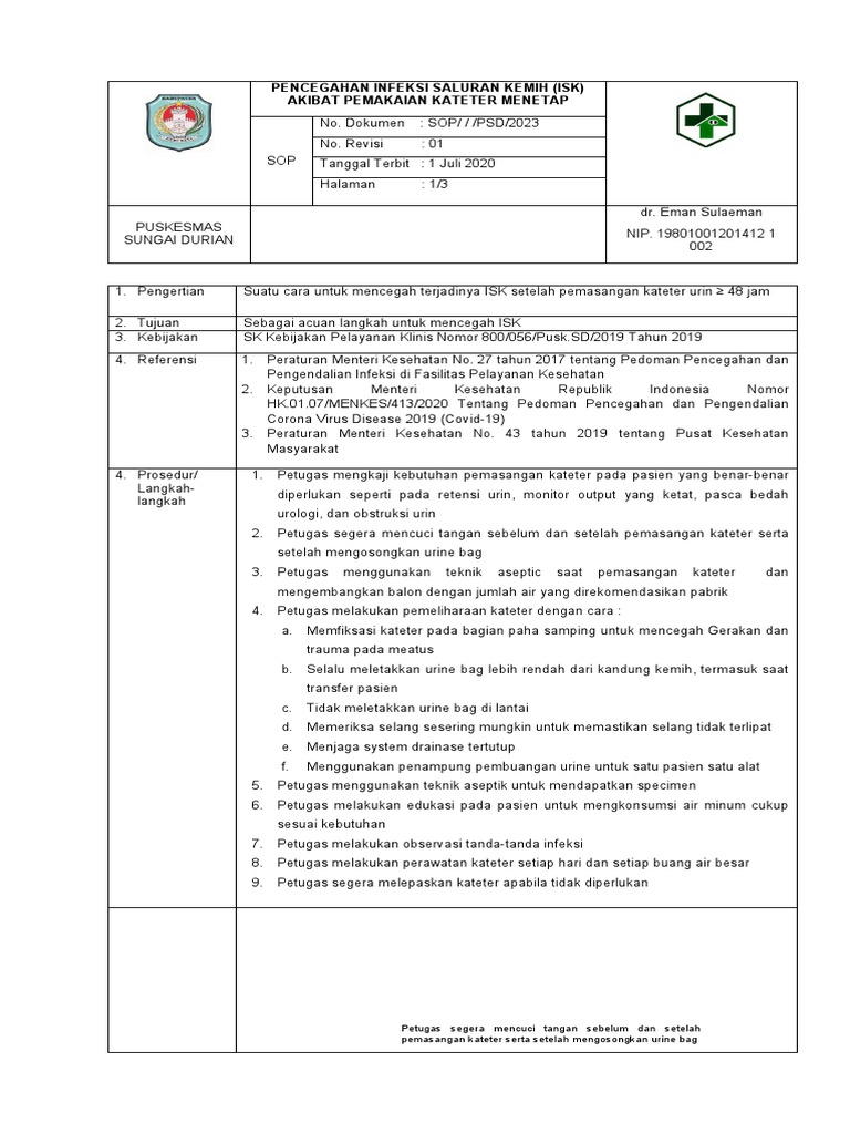 SOP Pencegahan ISK | PDF | Sains & Matematika