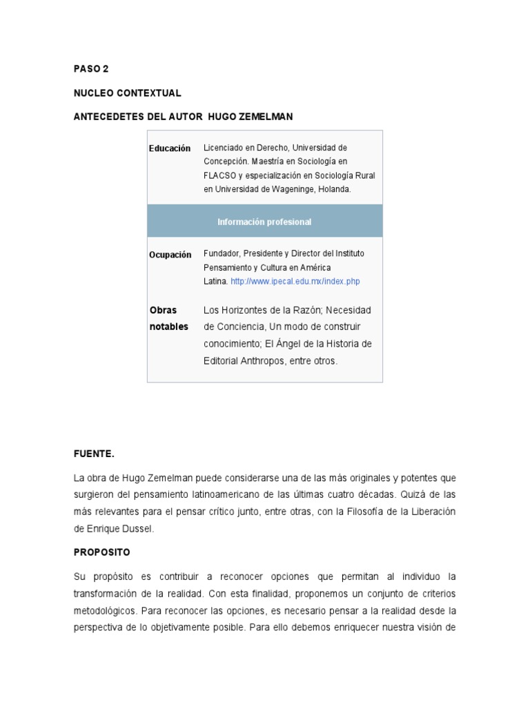 Zemelman | PDF | Realidad | Pensamiento