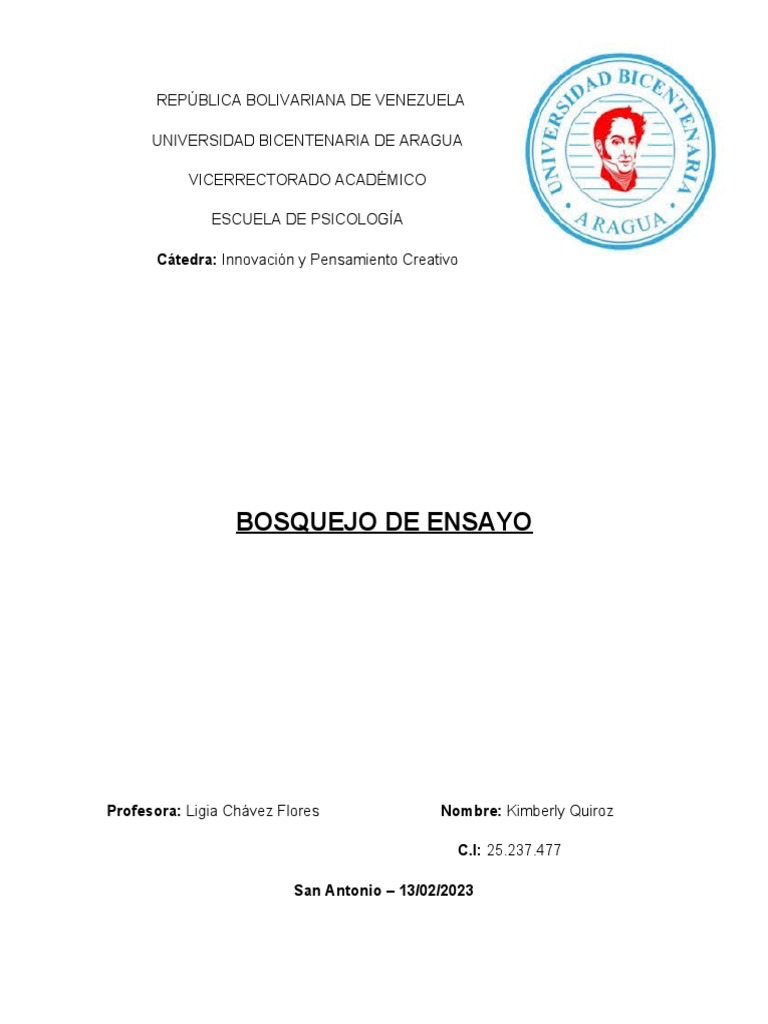 Bosquejo de Ensayo - Alumna. Kimberly Quiroz | PDF | Innovación | Business