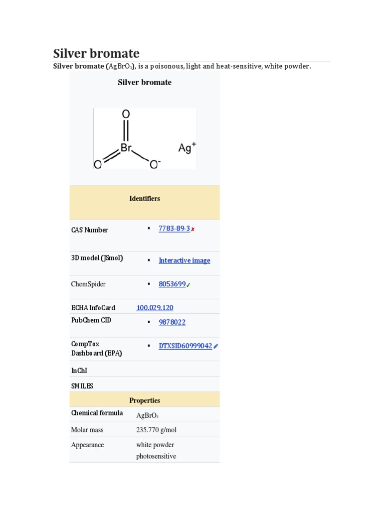 Silver Bromate | PDF