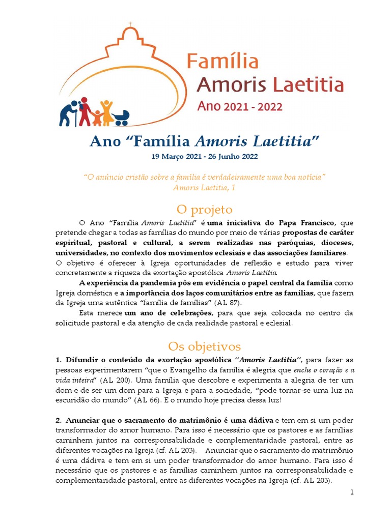 Ano “Família Amoris Laetitia” | PDF
