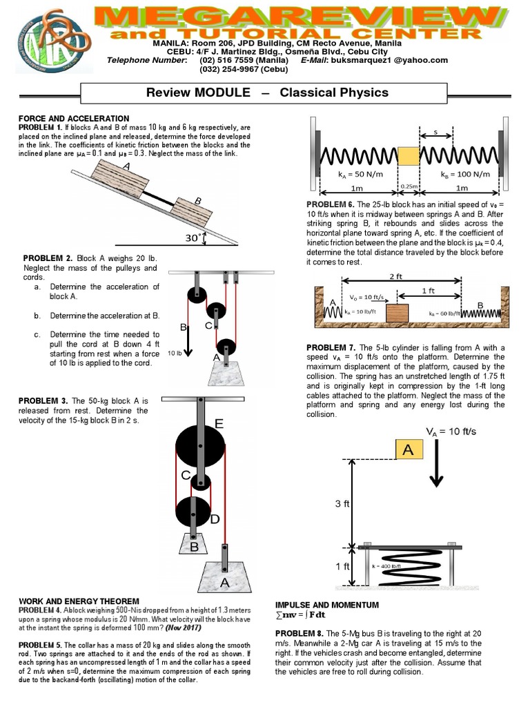 Review Module 11 Classical Physics Part 2 | PDF | Collision | Classical Mechanics