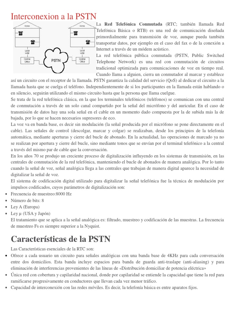 4 - Interconexión Con La PSTN | PDF