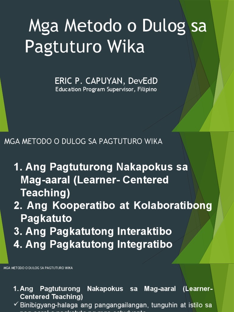 Pamamaraan Sa Pagtuturo NG Wika | PDF Pamamaraan Sa Pagtuturo NG Wika | PDF