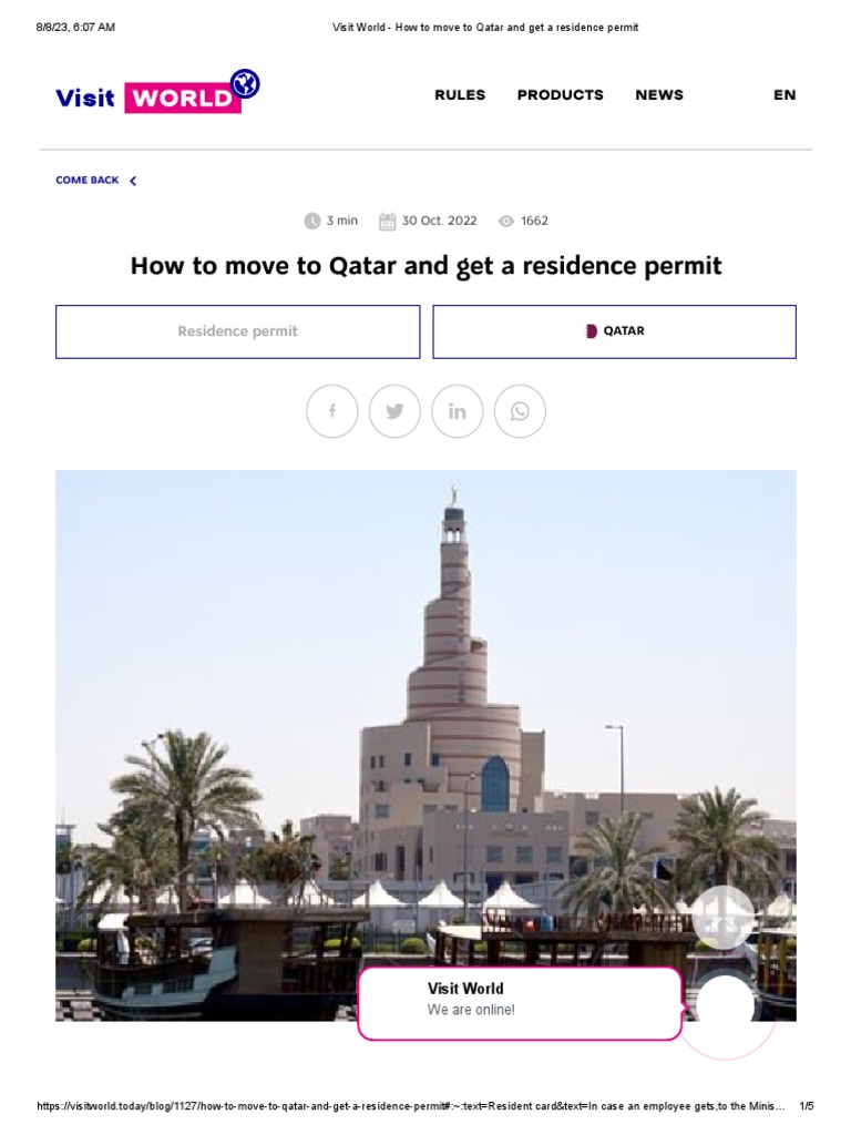 Visit World - How To Move To Qatar and Get A Residence Permit | PDF ...
