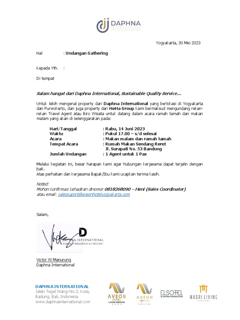 Undangan Travel Agent Gathering | PDF | Game & Aktivitas