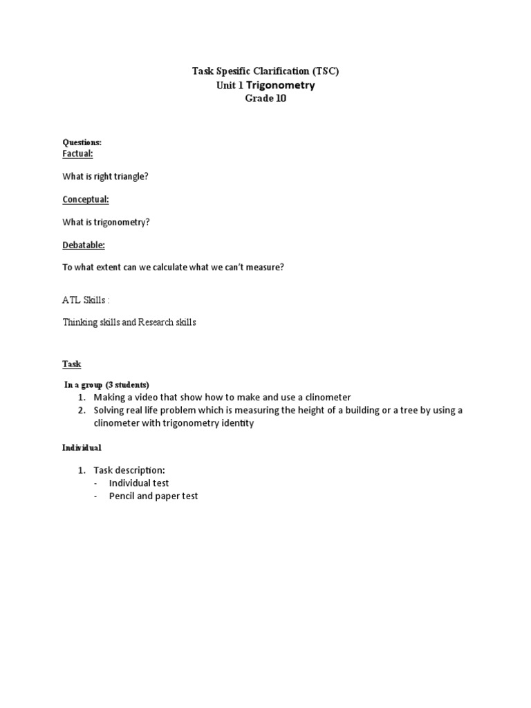 TSC Unit 4 Trigonometry | PDF | Mathematics | Trigonometry