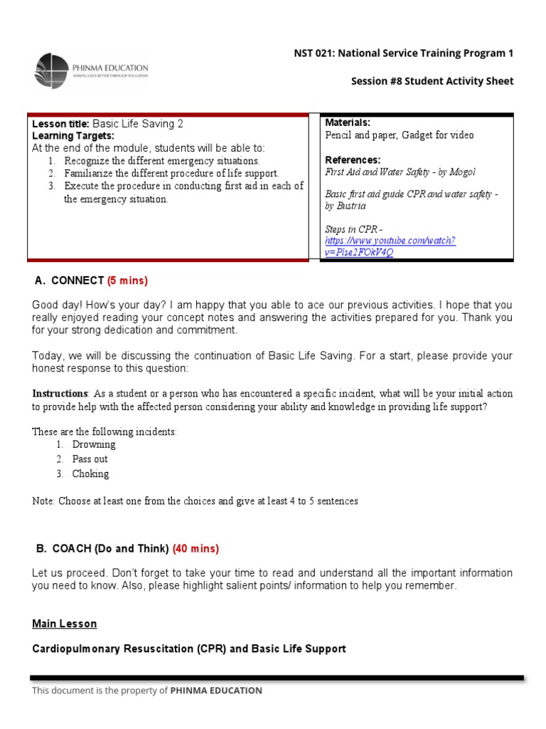 NST 021 - Basic Life Saving 2 (Sas) | PDF