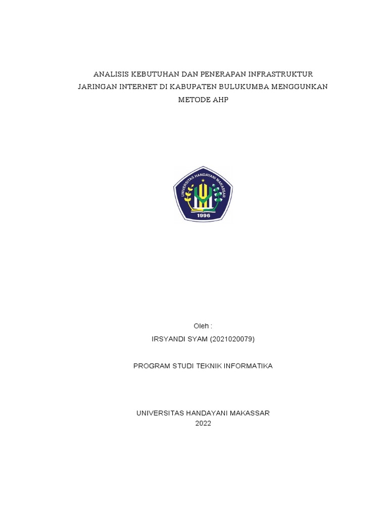 Infrastruktur Internet di Bulukumba AHP | PDF