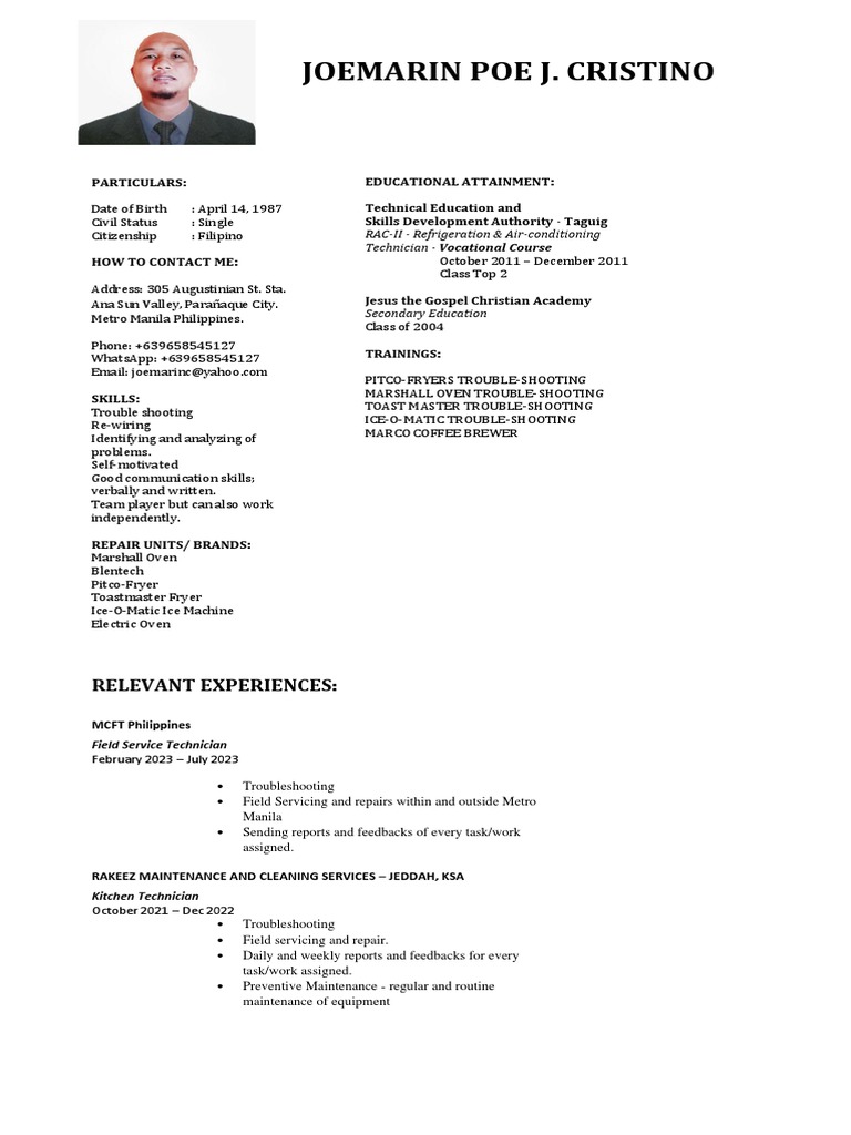 Resume Joe Cristino | PDF