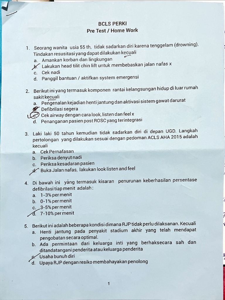 Pretest BCLS | PDF