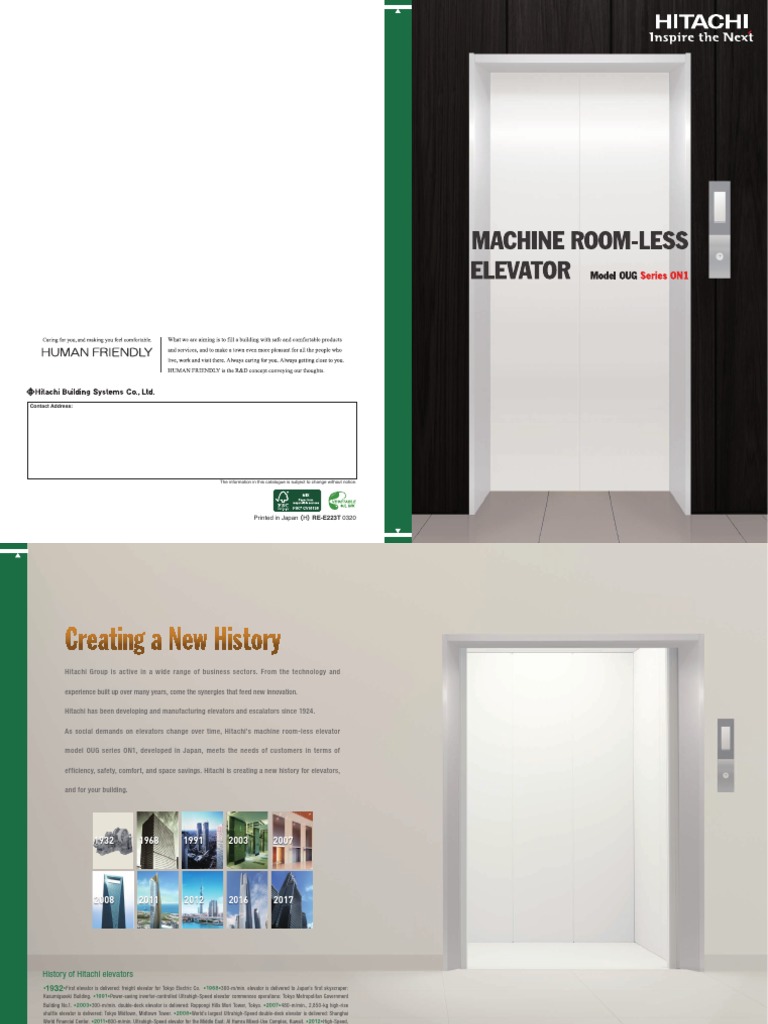 Model - OUG - Series - ON1 Hitachi | PDF | Lighting | Elevator