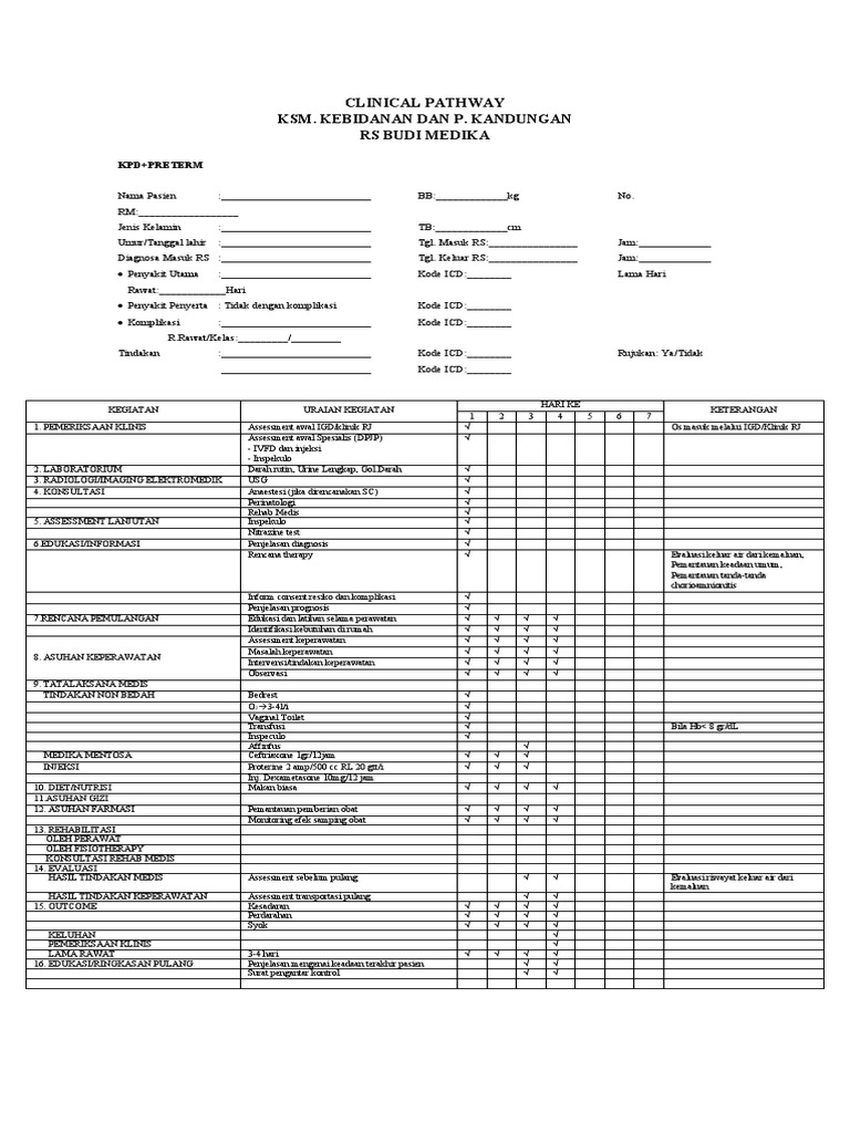 Clinical Pathway Obsgyn | PDF