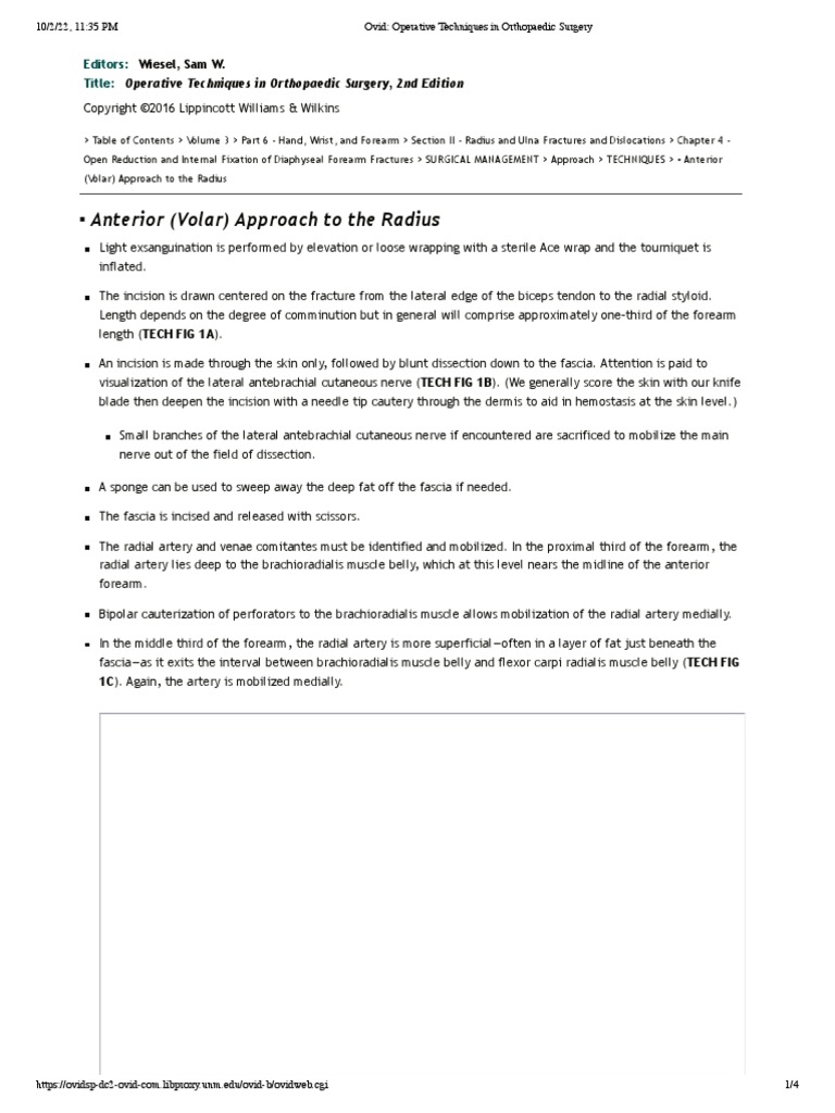 Volar Henry Approach To The Forearm | PDF | Anatomical Terms Of ...