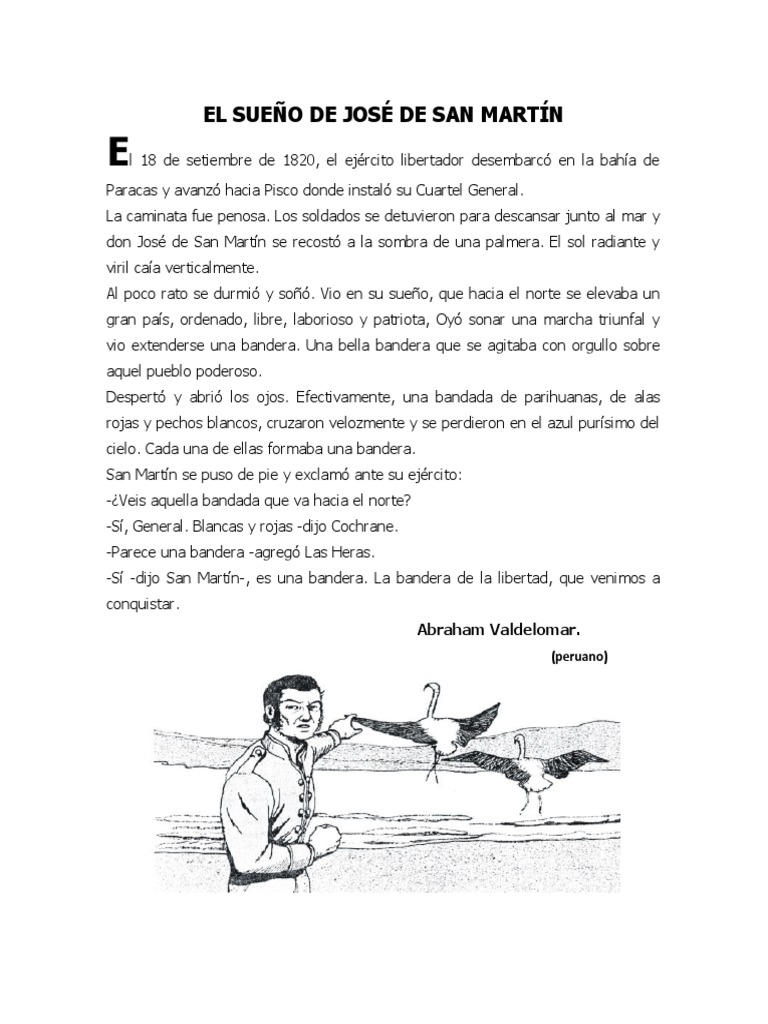 El Sueño de José de San Martín Comprensión Lectora | PDF | Conflictos