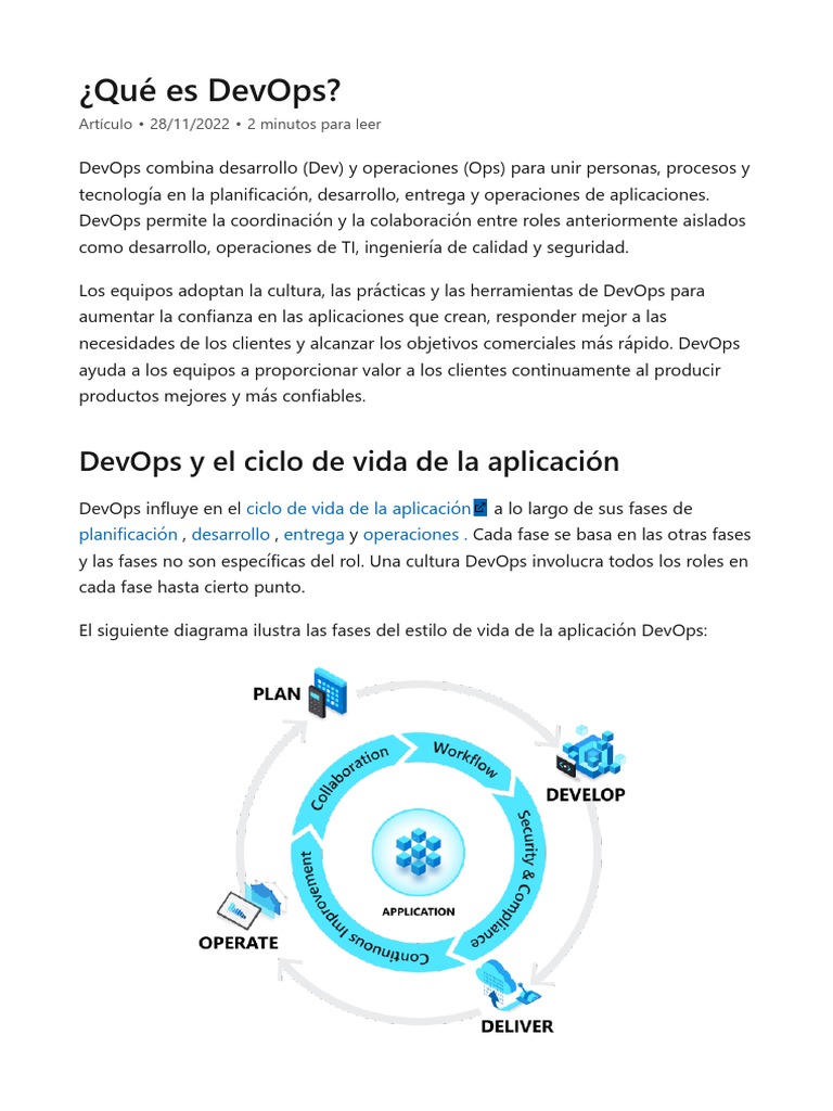 ¿Qué es DevOps_ - Azure DevOps _ aprender | PDF | Industria del software | Teoría de sistemas