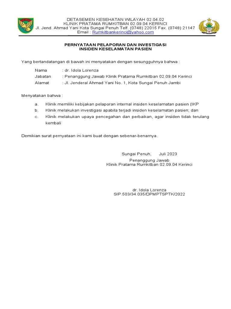 Surat Pernyataan Ikp | PDF