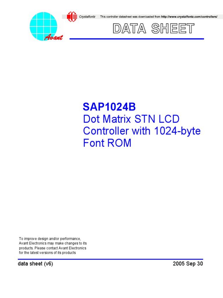 SAP1024B v6 | PDF | Microcontroller | Liquid Crystal Display