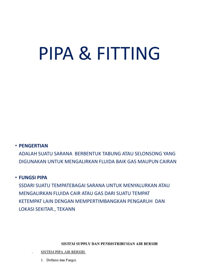 Jenis dan Fungsi Pipa serta Fitting | PDF | Sains & Matematika ...