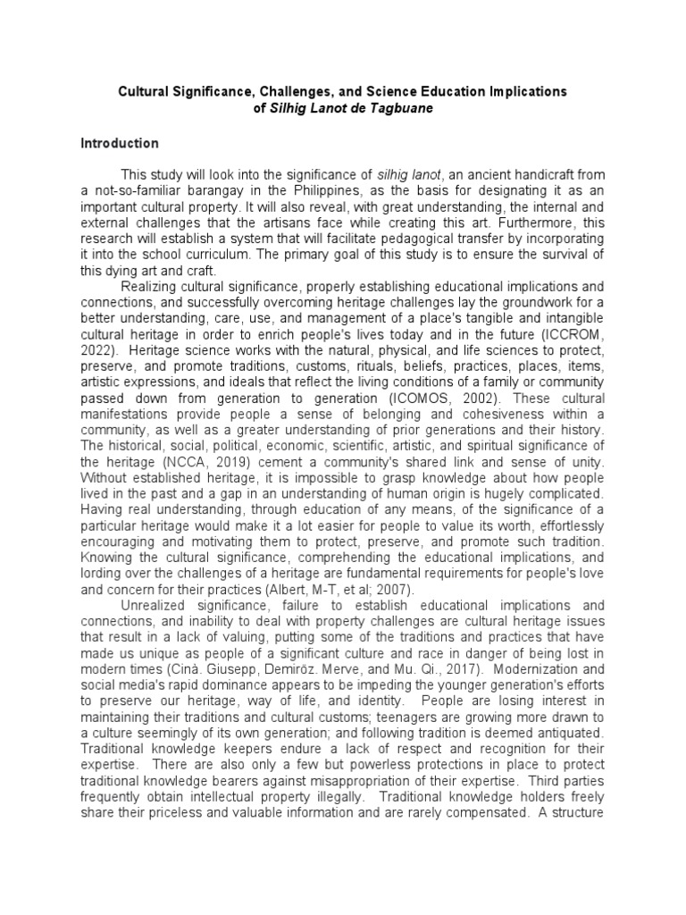 Cultural Significances and Educational Implications of Silhig Lanot ...