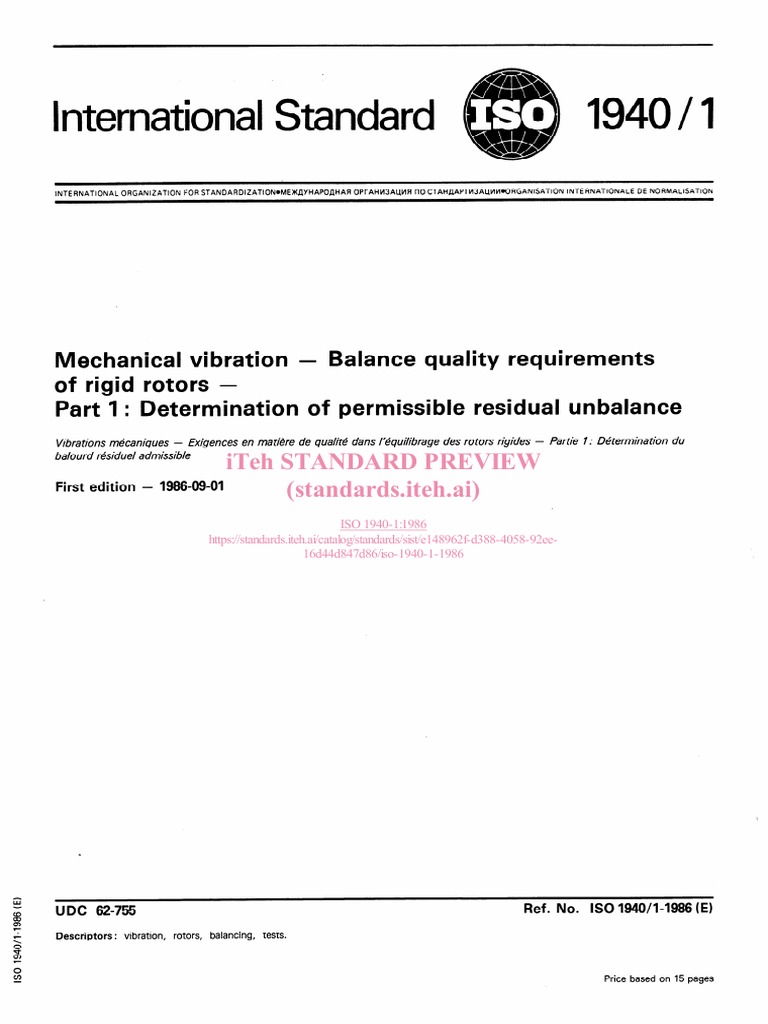 Iso 1940 1 1986 | PDF