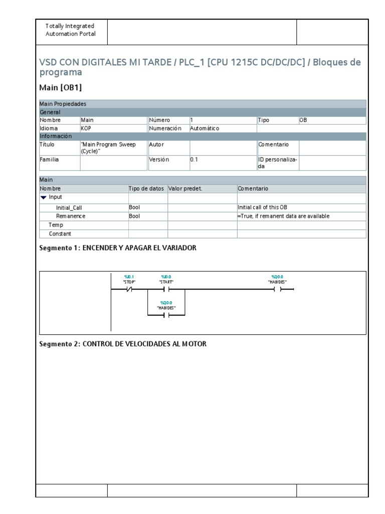 Control de Motor Con PLC y VSD | PDF | Ingeniería Informática