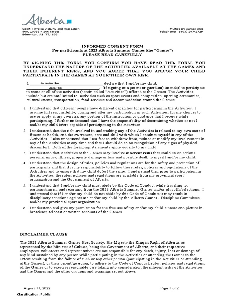 2023 ASG Informed Consent Form and Code of Conduct - Athlete Coaches ...