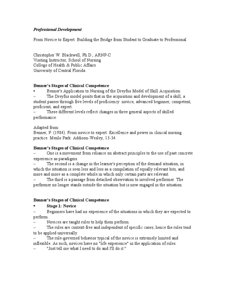 Novice To Expert | PDF | Expert | Nursing