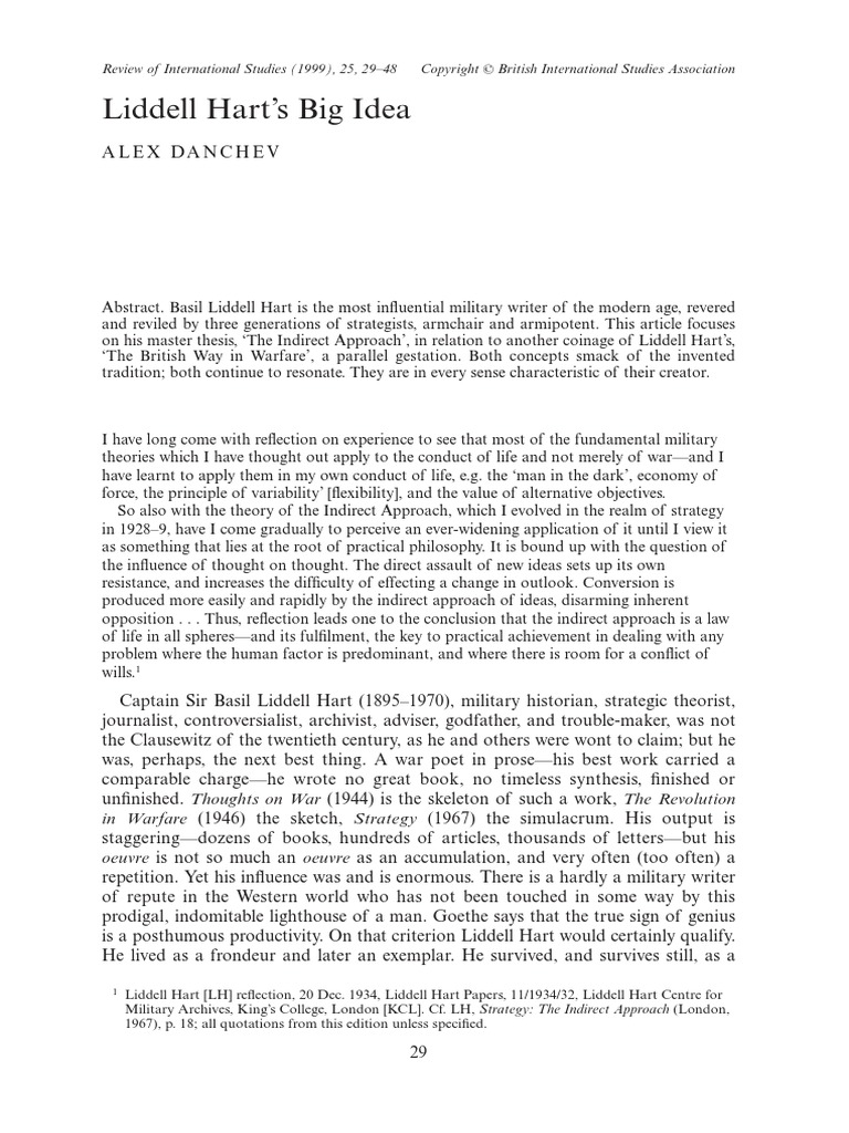 Liddell Hart's Big Idea | PDF | Carl Von Clausewitz | Idea