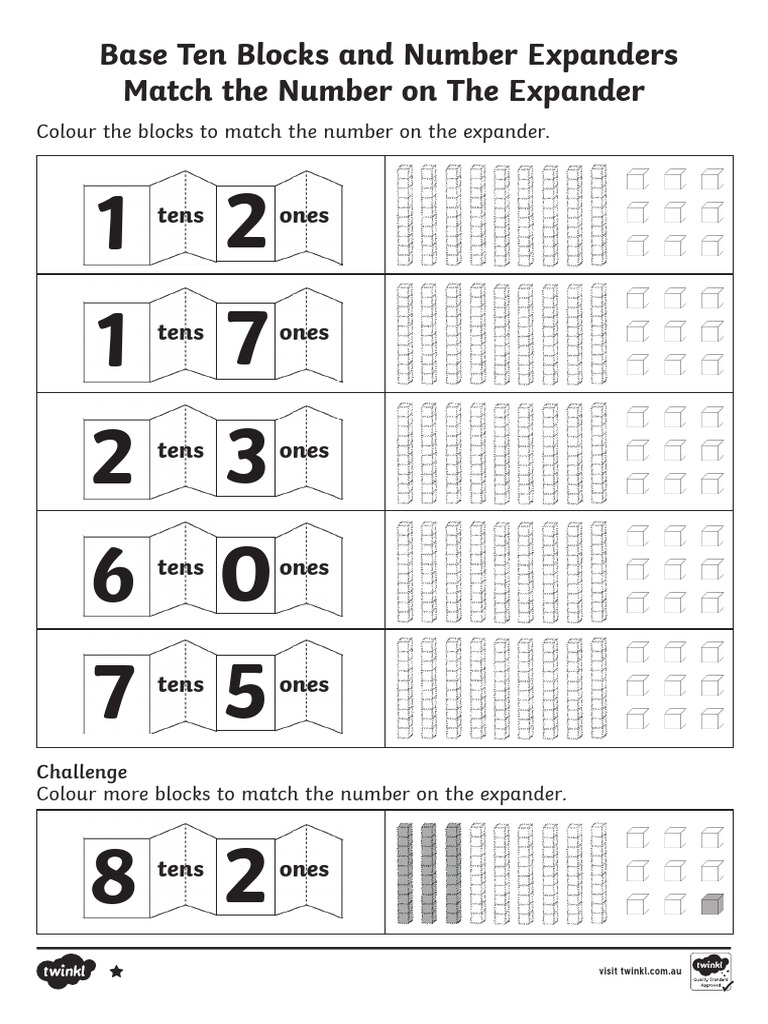 Au N 811 Colour The Base Ten Blocks and Number Expanders Differentiated ...