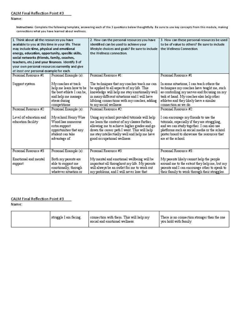 Final Reflection 3 Template | PDF | Cognition | Learning