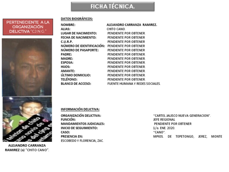 Biografía de Chito Cano, CJNG | PDF