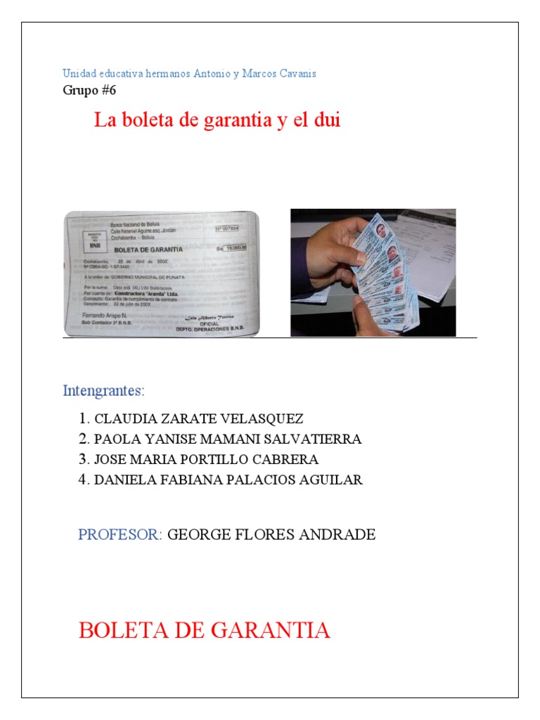 Boleta de Garantía | PDF | aduana | Bancos