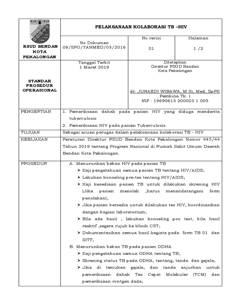Spo Kolaborasi TB Hiv | PDF