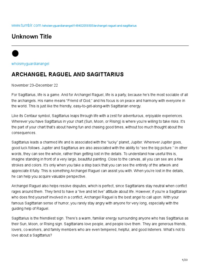 Archangel Raguel and Sagittarius | PDF | Planets In Astrology | Thought