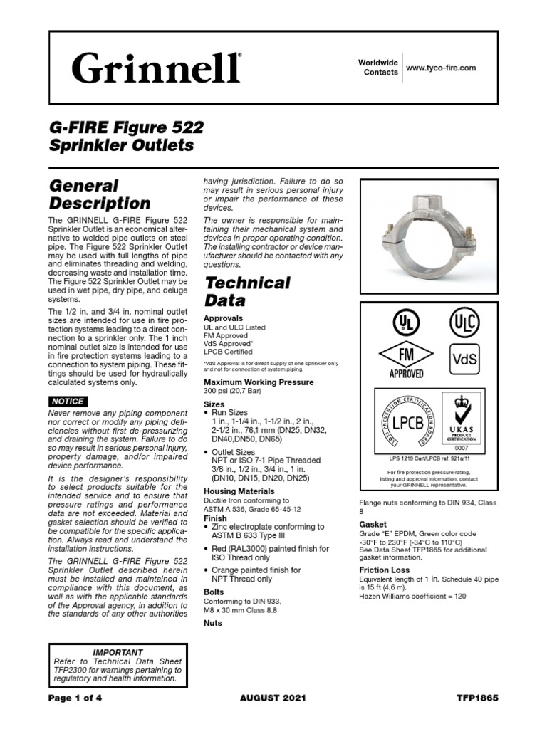 Grinnel Figure 522 Tee Mec | PDF