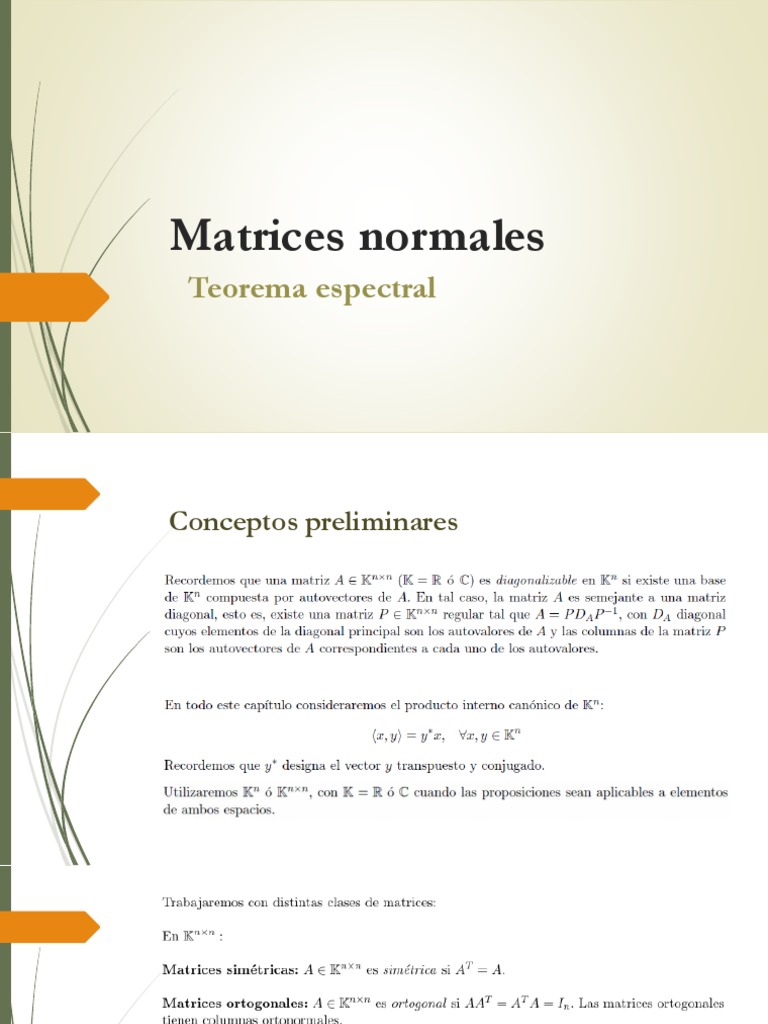 Matrices Normales y Teorema Espectral | PDF
